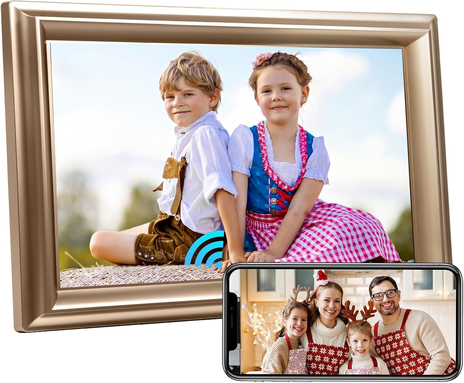 ZJQYDS WiFi Digital Picture Frame 10.1Inch IPS Cloud Smart Digital ...