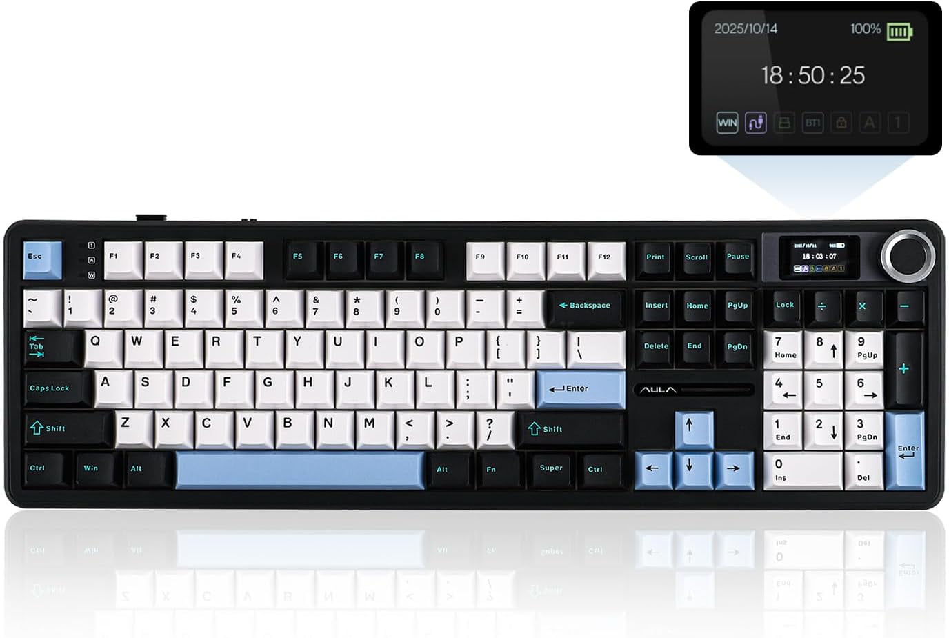 ZJQYDS X Aula F108 PRO Wireless Gaming Keyboard with Screen, 8000mAh ...