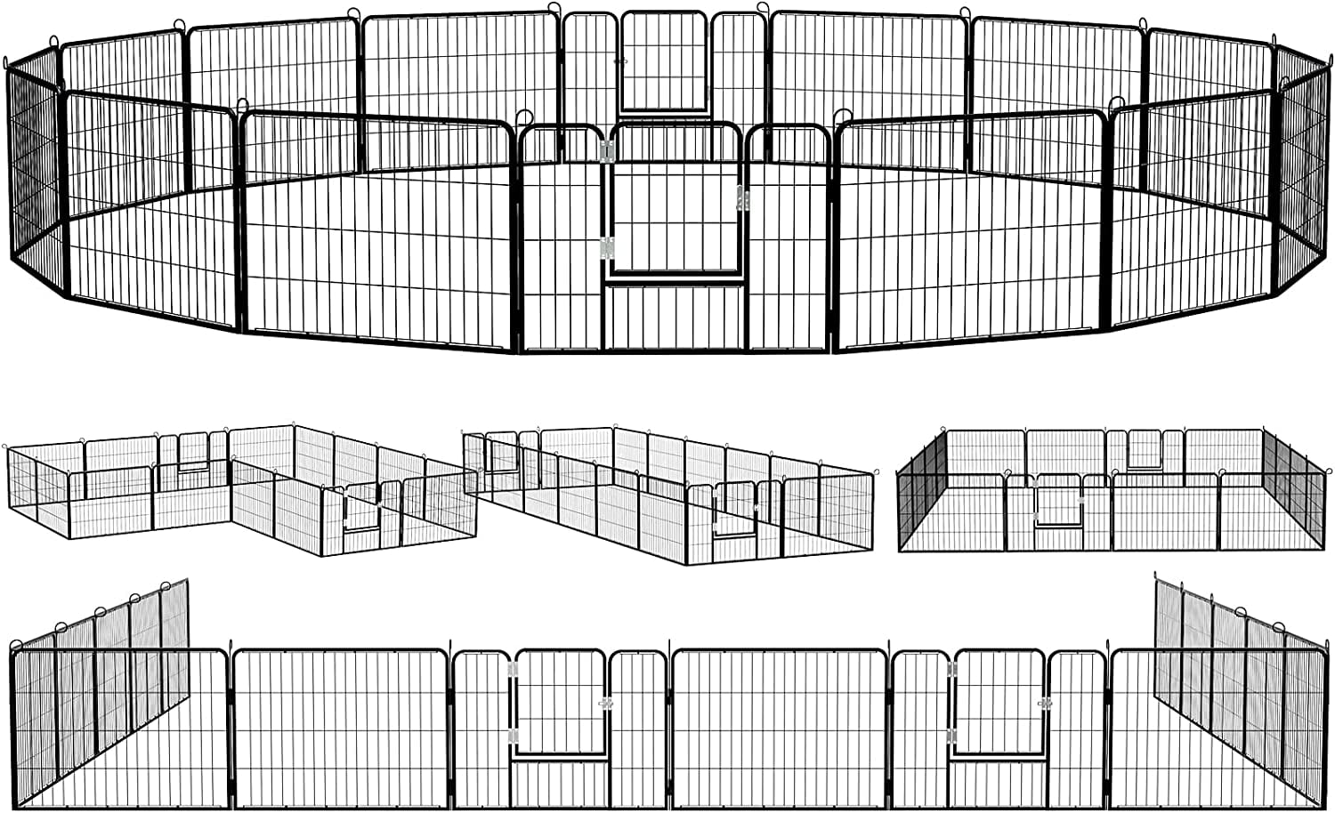 ZJR-Home Puppy Playpen, Black, Portable Dog Playpen Exercise Pen for ...