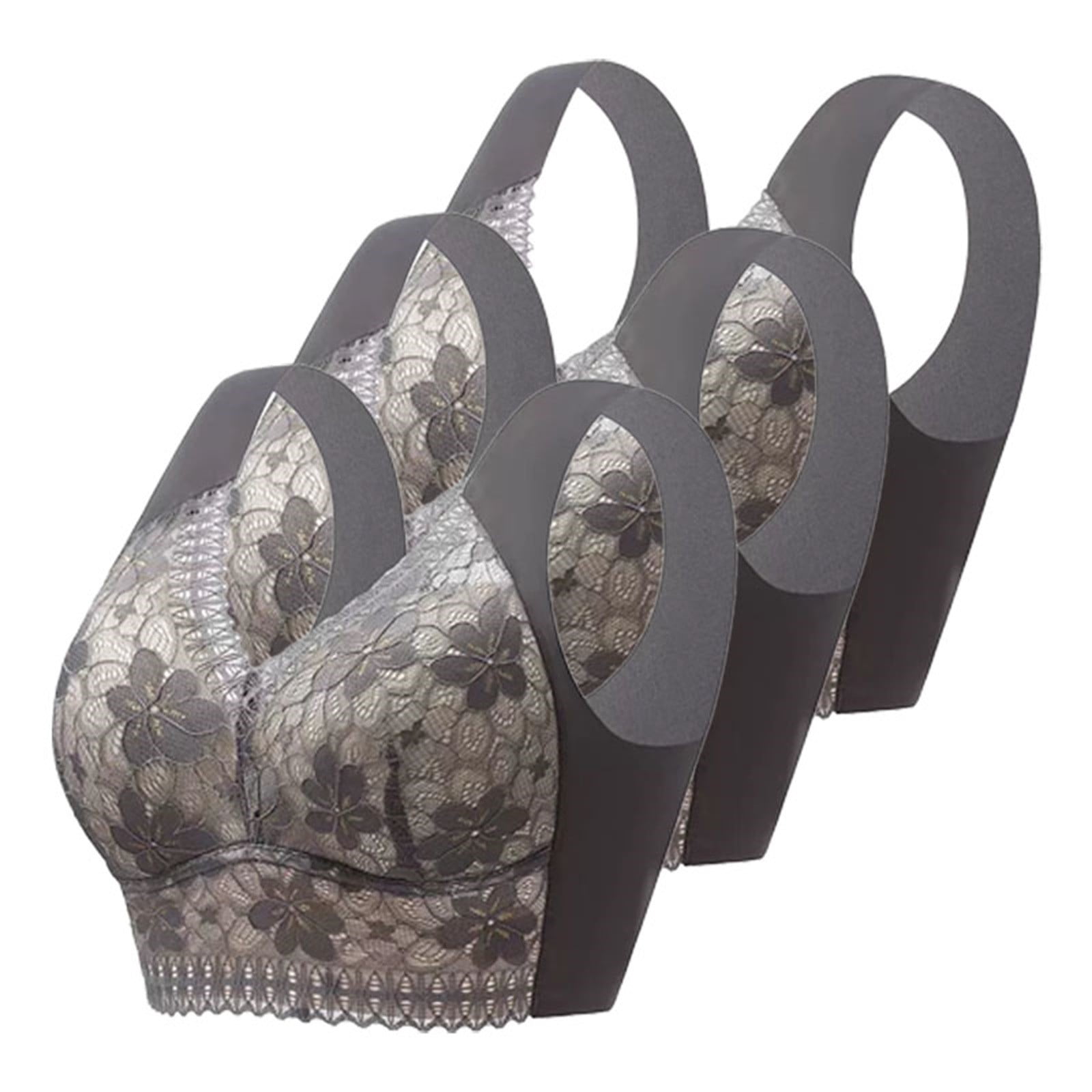 ZJXFGS 3Pc Jelly Bras for Women,Full Supportive Older Lift Back ...