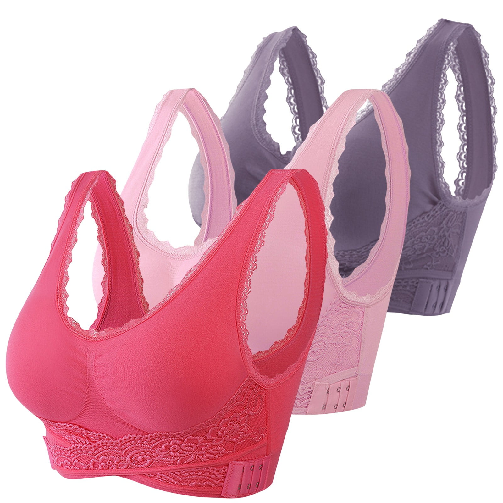 ZJXFGS Clearance Sticky Bra Push Up Lace Bralettes For Women 3 Pack Bra ...