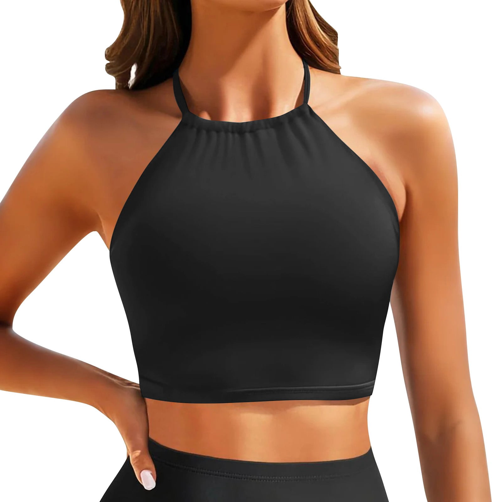 ZJXFGS High Neck Bikini Top Womens Swim Tops Swimsuit Tops for Women ...