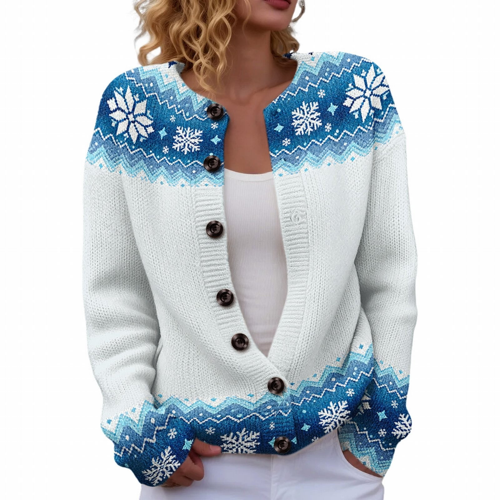 ZJXFGS Women Cardigan Sweater Fair Isle Sweater Lightweight Cardigans ...