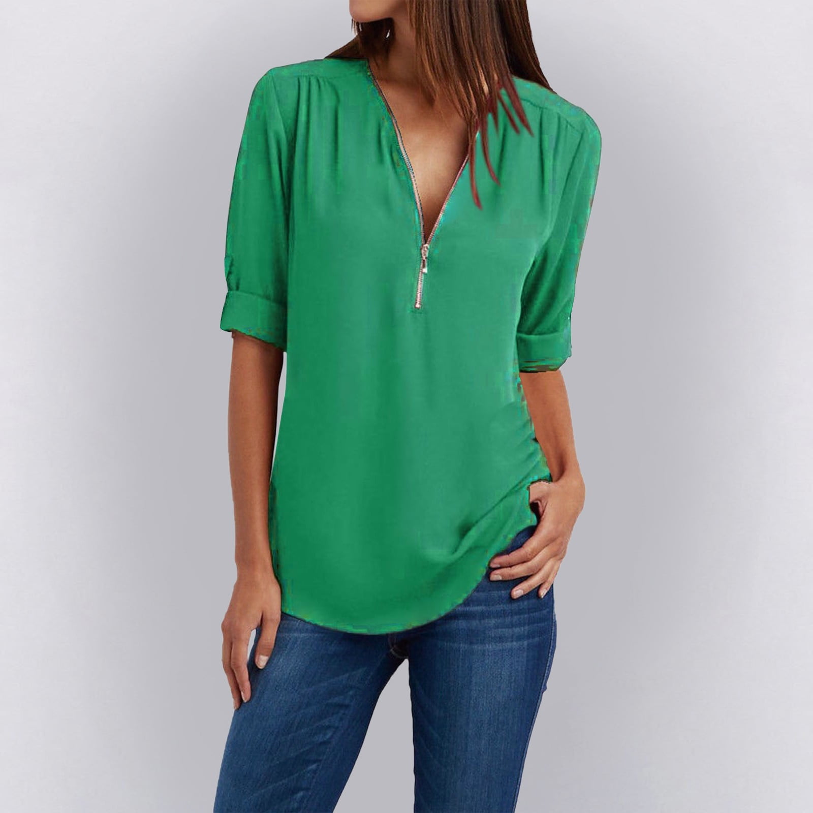 ZJXFGS Women’S Blouses Basic Tops for Woman Plus Size Blouses for Curvy ...