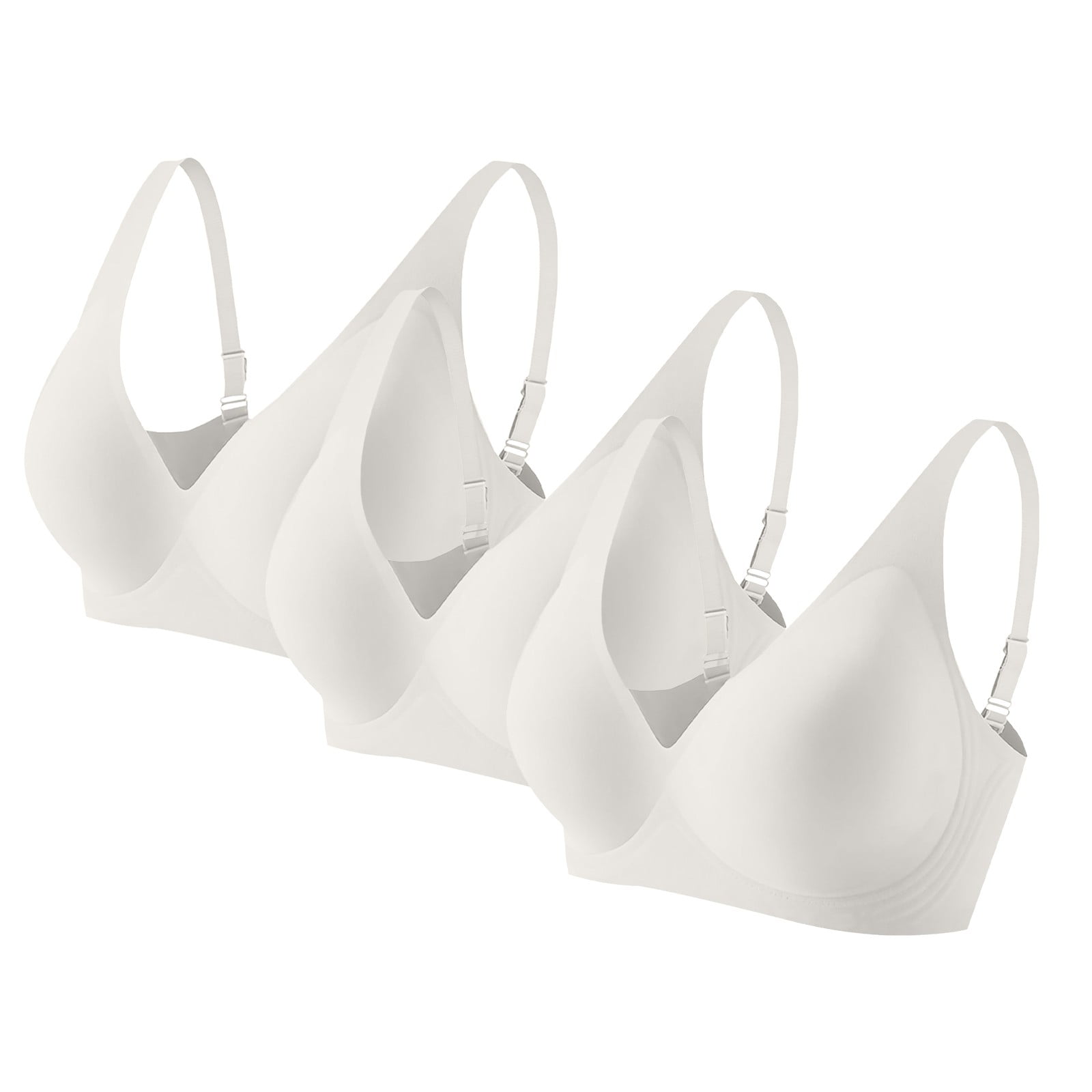 ZJXFGS Women's Wireless Supportive Bras,Back Smoothing Full Coverage ...