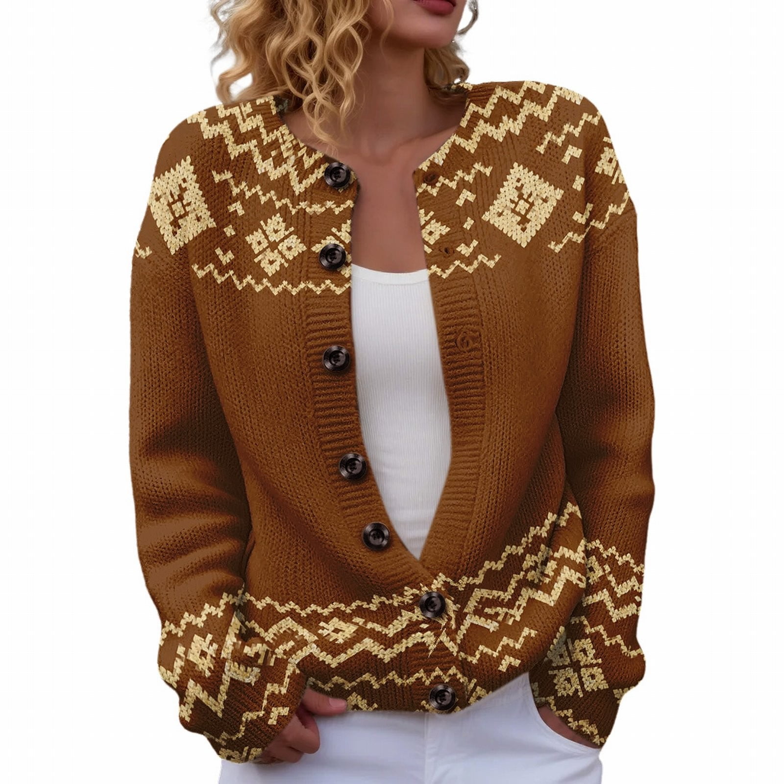 ZJXFGS Womens Cable Knit Cardigan Sweater Coats for Women Lightweight ...