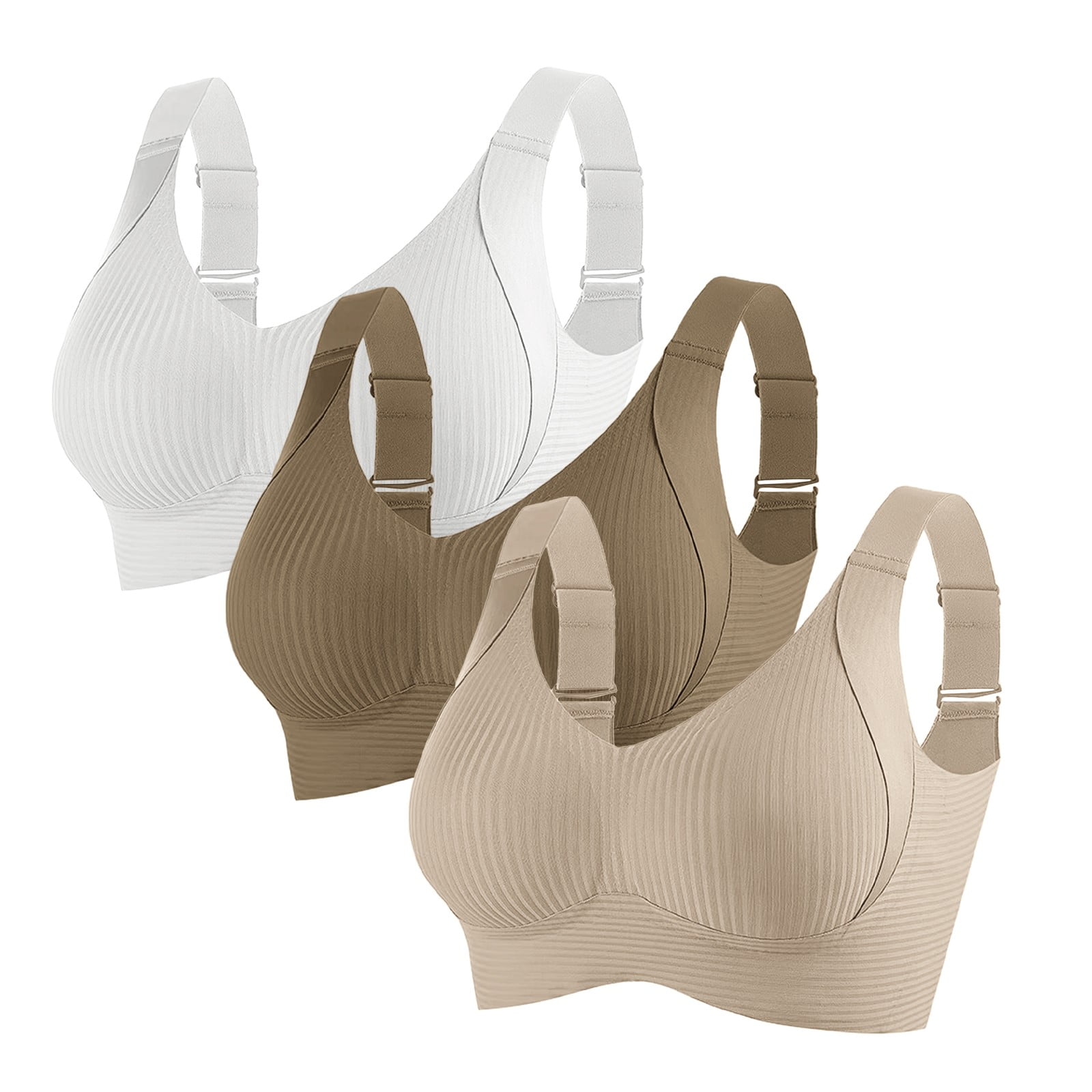 ZJXFGS Womens Seamless Jelly Bras,Bralette with Padding,Plus Size Push ...