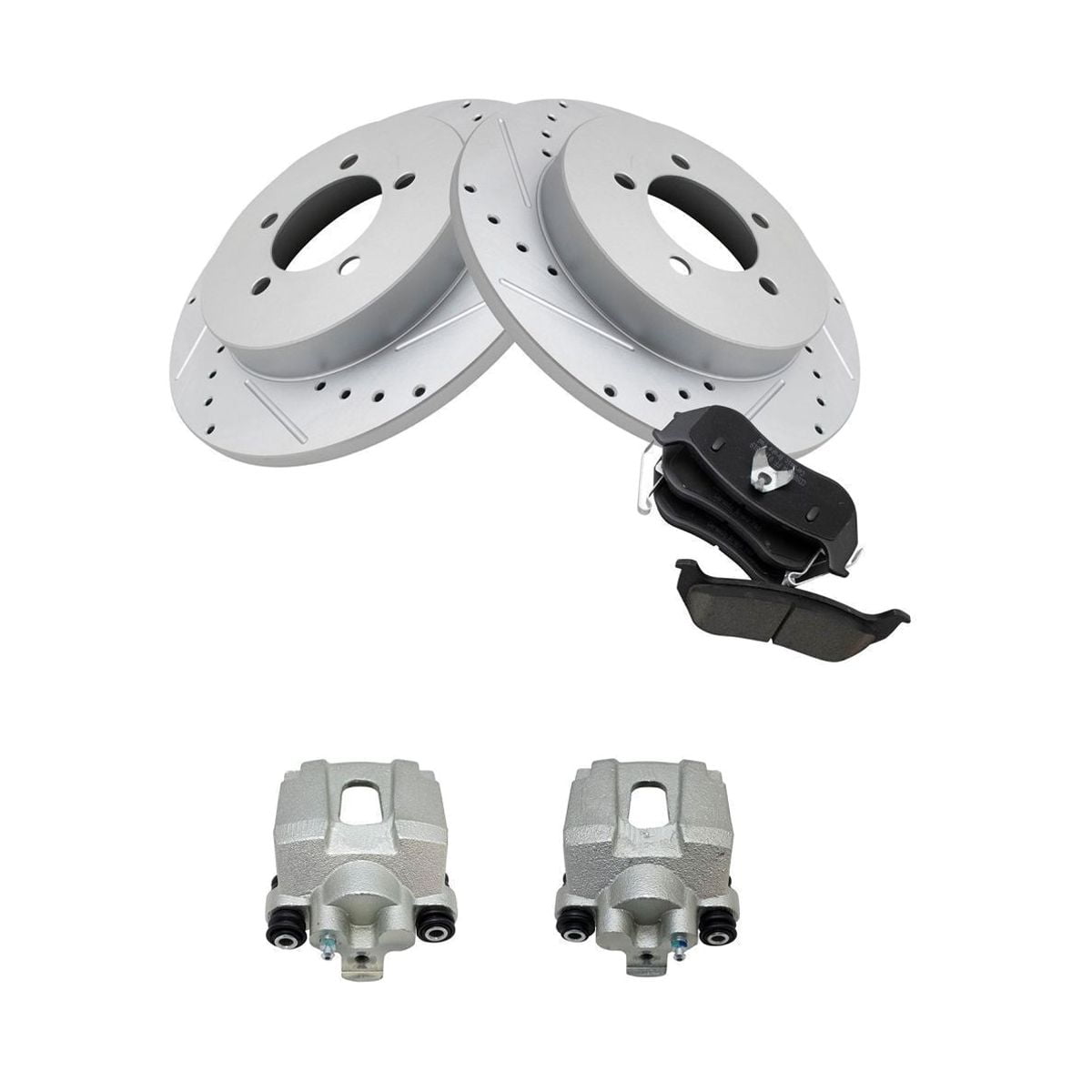 ZJYAIZD Disc Brake Rotor and Pad Set Kit Rear Side Ceramic Smooth ...