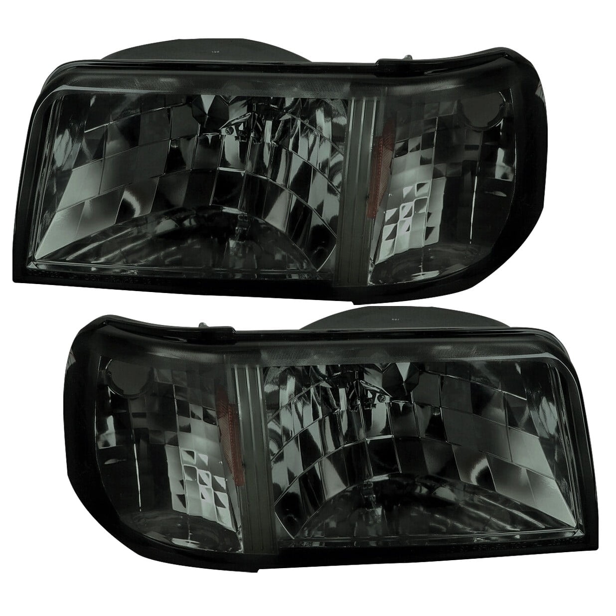 ZJYAIZD Smoke Headlights+Corner Signal Lamps 1pc Style Heavy Duty ABS ...