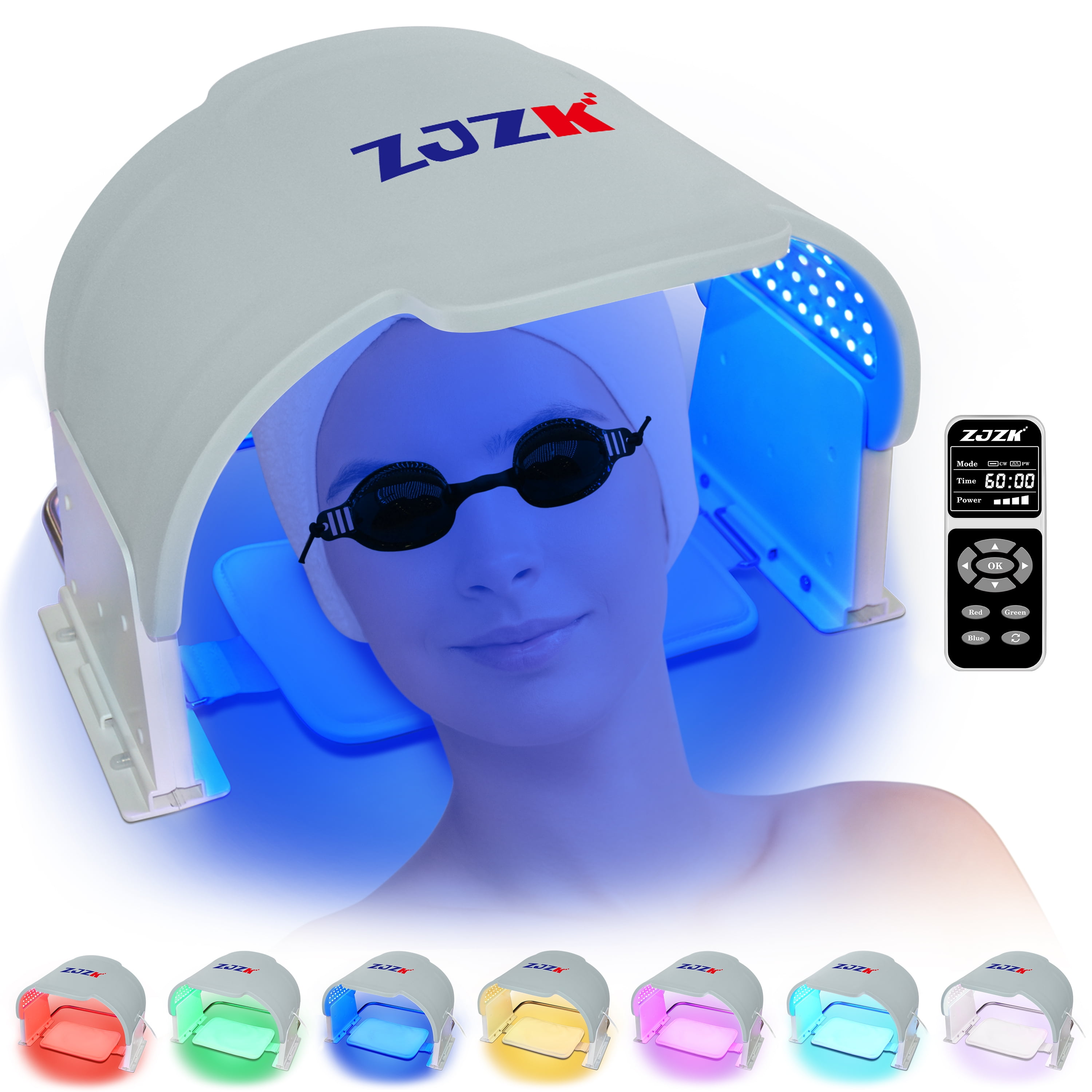 ZJZK 7 Colors LED Mask PDT Skin Rejuvenation Photon Therapy Lamp Red Blue Light Home SPA Body ...