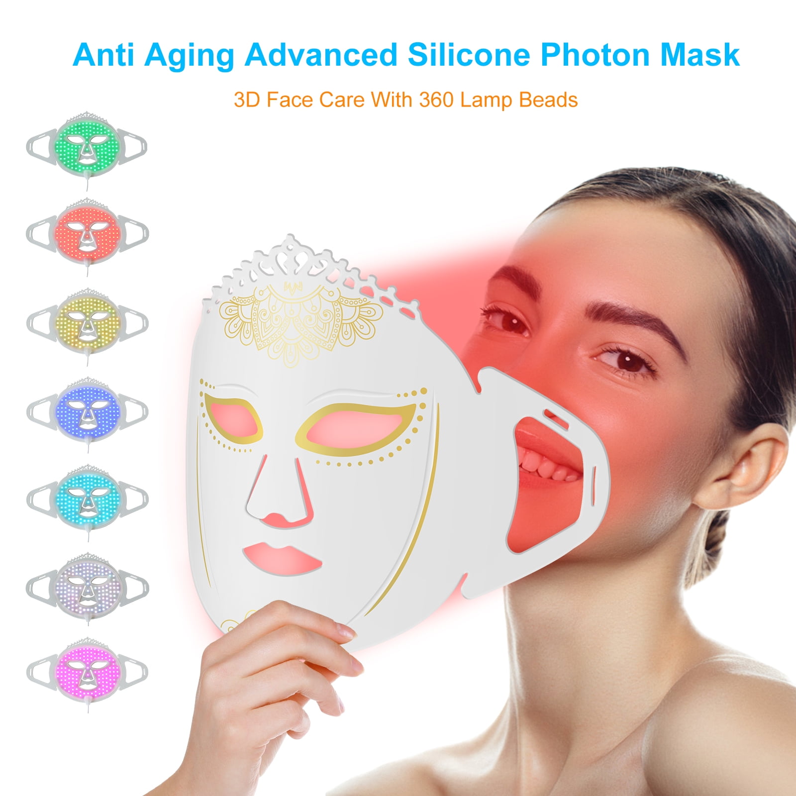 ZJZK Led Photon Beauty Mask for Skin Smoothing Skin Tightening, LED Mask Therapy for Fine Lines ...