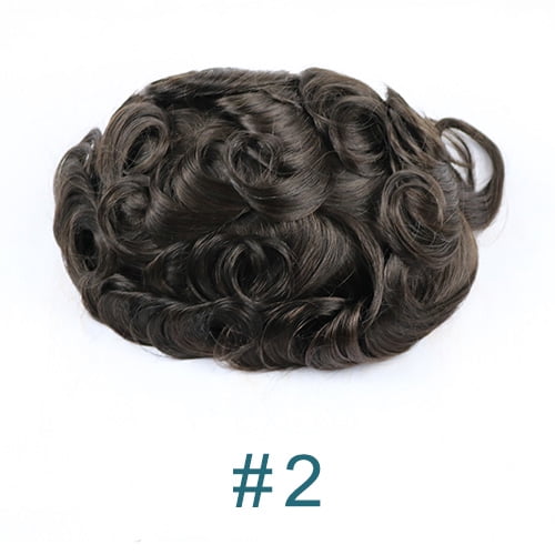 ZJZZ HZZA Brown Blonde Men‘s Toupee Wigs Natural Human Hair Pieces Full ...