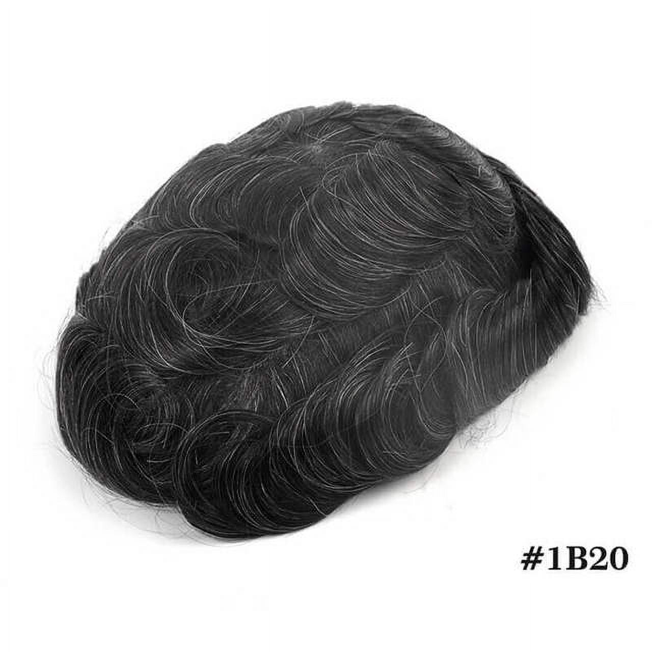ZJZZ HZZA Human Hair Wig Fine Mono Base Natural Color Brown Men‘s ...