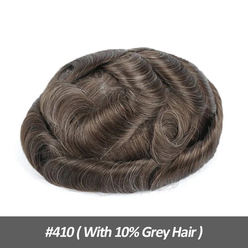 ZJZZ HZZA Indian Human Hair Men Toupee 6” Fine Mono Capillary ...