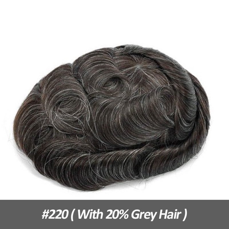 ZJZZ HZZA Indian Human Hair Men Toupee 6” Fine Mono Capillary ...
