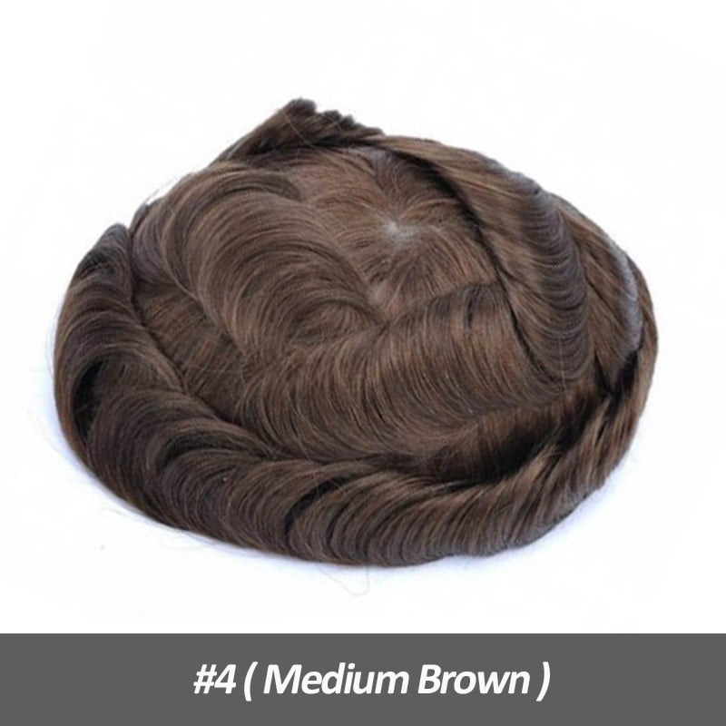ZJZZ HZZA Indian Human Hair Men Toupee 6” Fine Mono Capillary ...