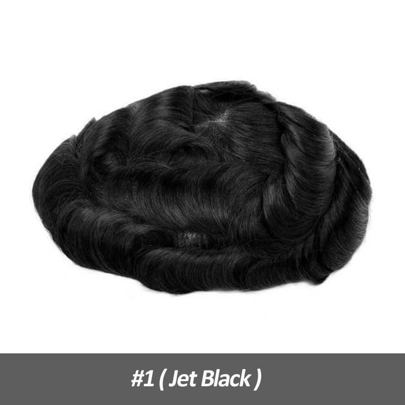 ZJZZ HZZA Indian Human Hair Men Toupee 6” Fine Mono Capillary ...