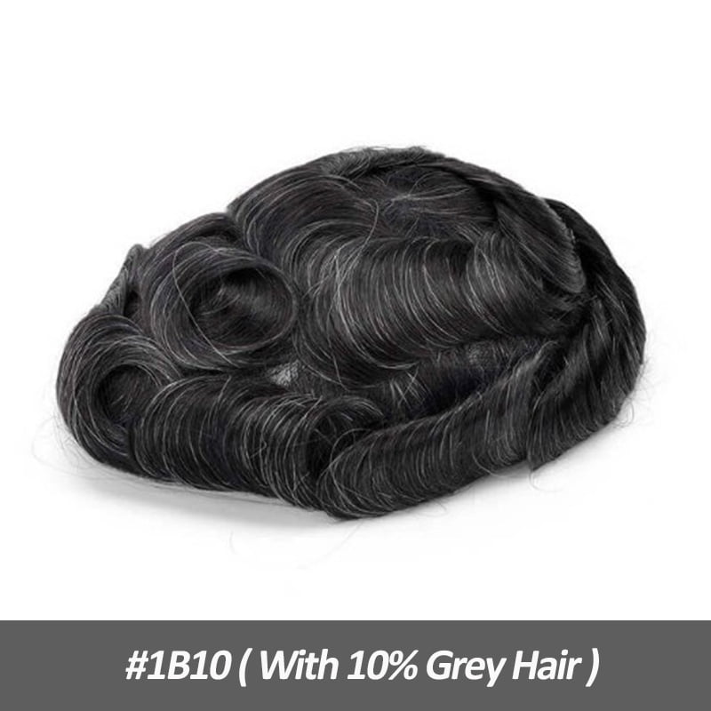 ZJZZ HZZA Indian Human Hair Men Toupee 6” Fine Mono Capillary ...