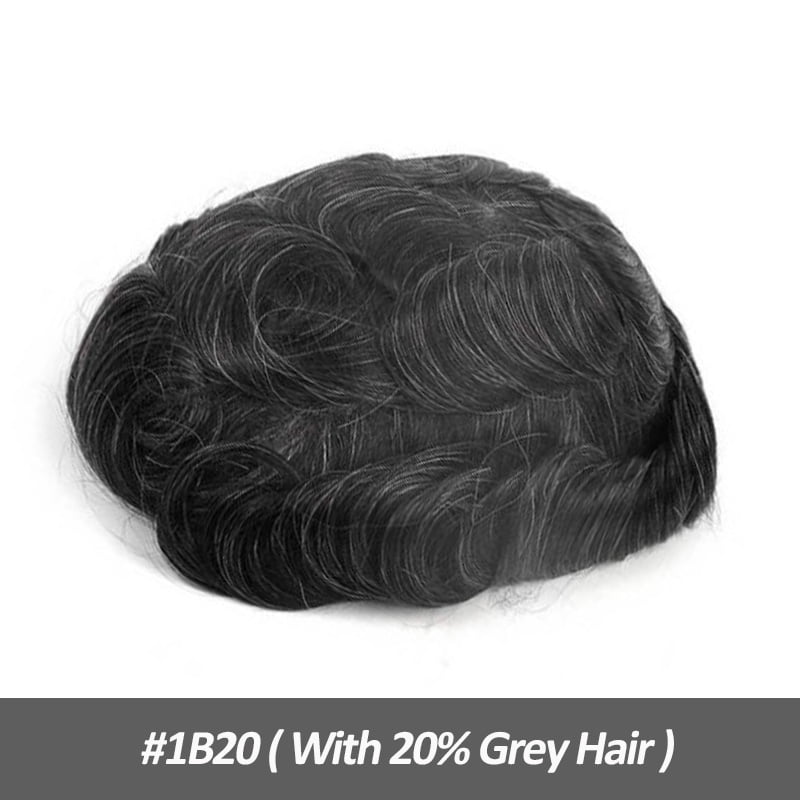 ZJZZ HZZA Male Swiss Lace PU Human Hair Wig System 6” Hairpieces Men‘s ...