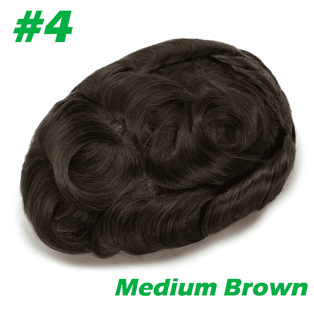 ZJZZ HZZA Wig Man Human Hair Toupee Prosthesis 90- Desnity V Loop Men‘s ...