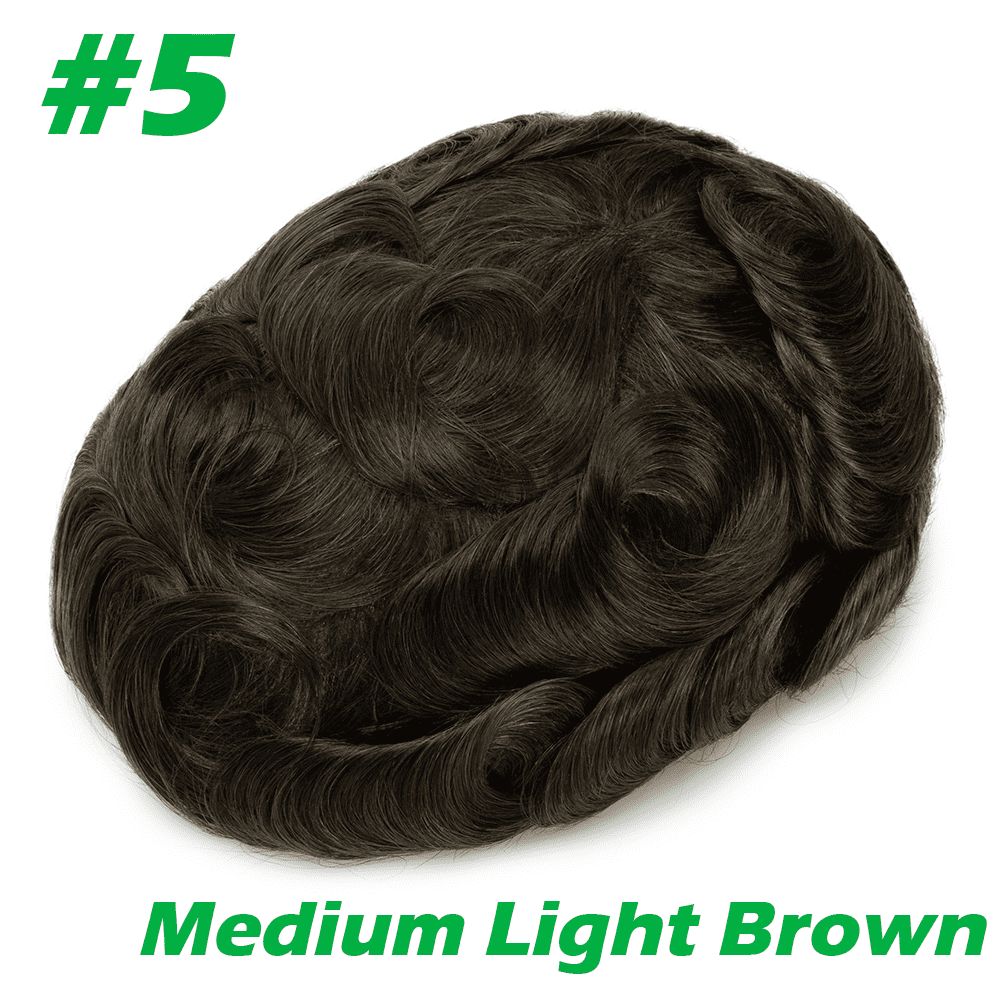 ZJZZ HZZA Wig Man Human Hair Toupee Prosthesis 90- Desnity V Loop Men‘s ...