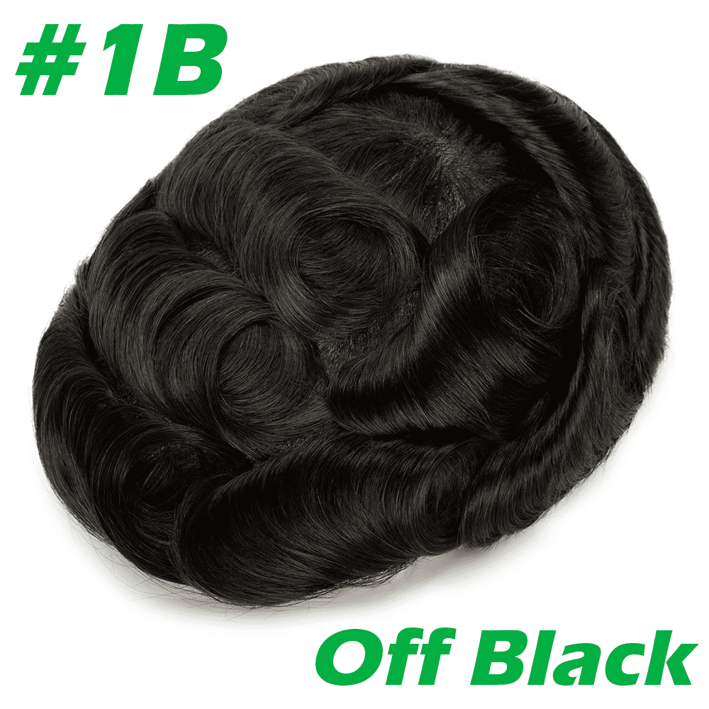 ZJZZ HZZA Wig Man Human Hair Toupee Prosthesis 90- Desnity V Loop Men‘s ...