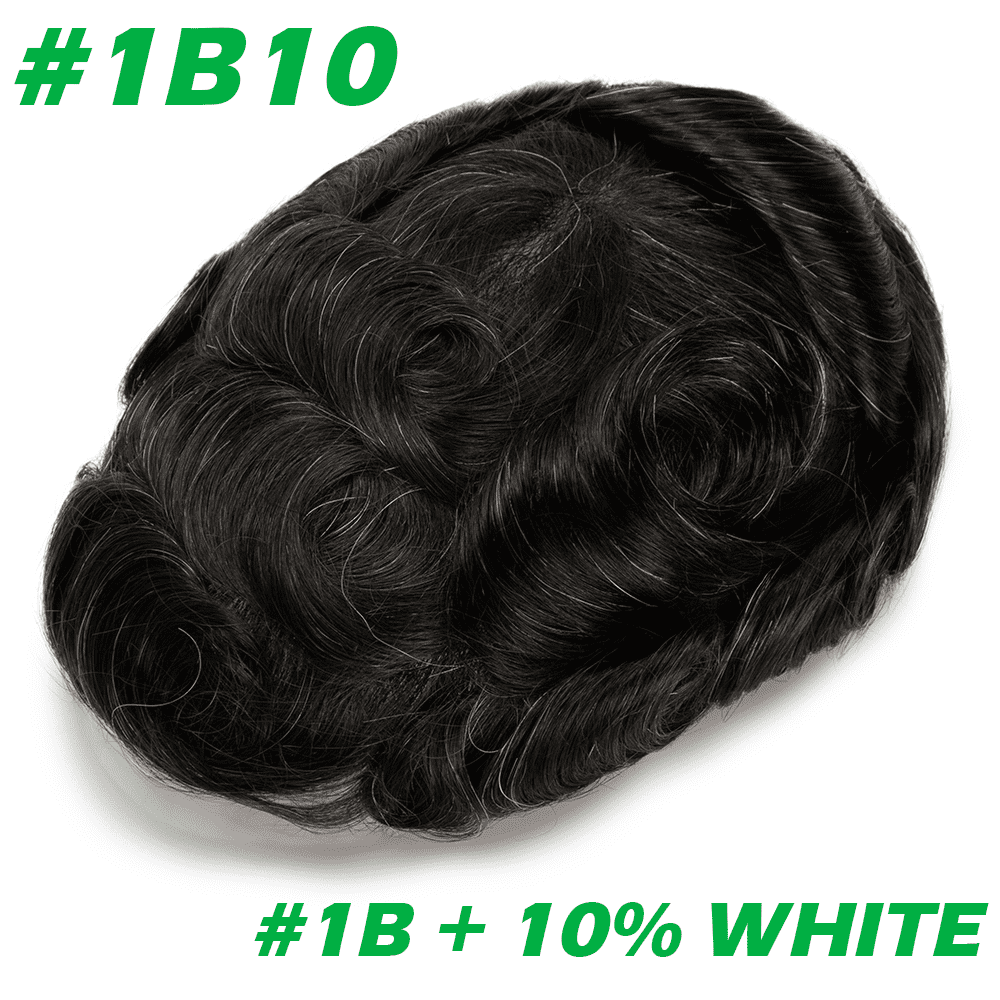 ZJZZ HZZA Wig Man Human Hair Toupee Prosthesis 90- Desnity V Loop Men‘s ...