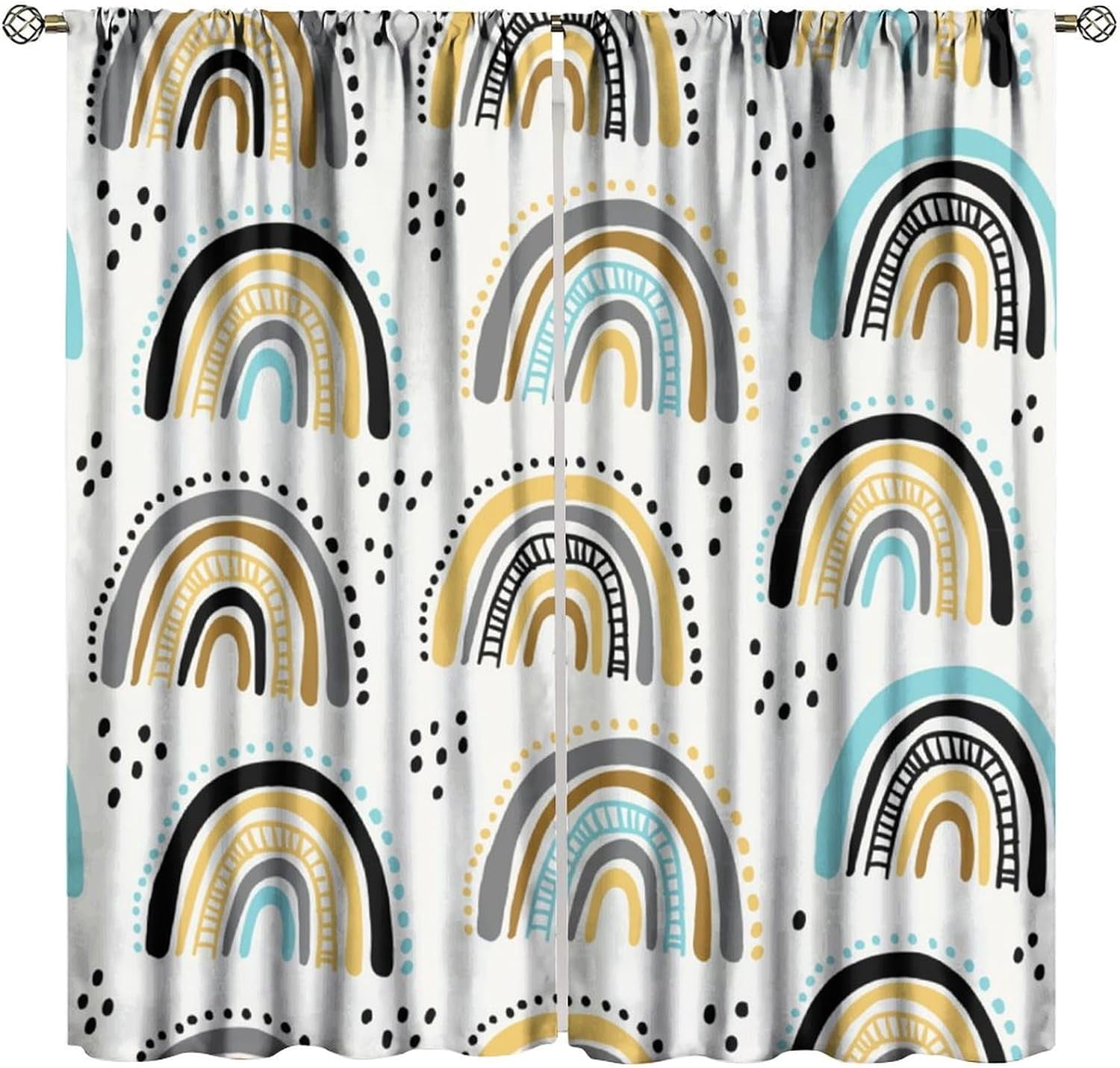 ZJbiubiuHome Colorful Handprints Curtains for Kids Back to School ...