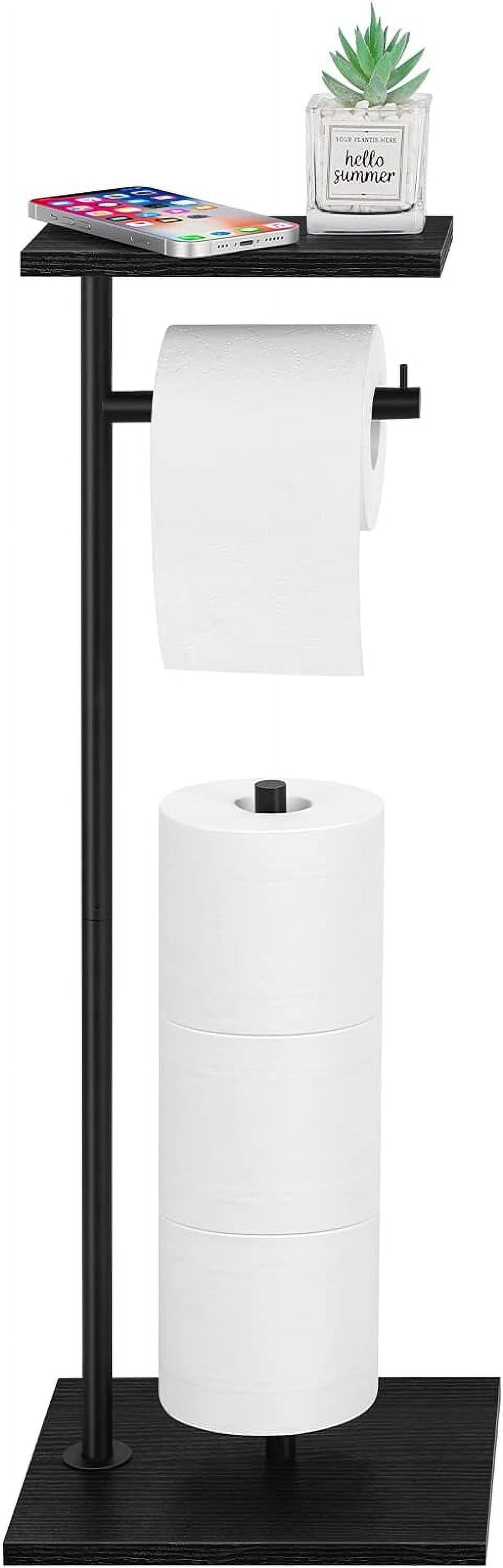 ZJbiubiuHome Toilet Paper Holder Free Standing Black Bathroom Toilet ...