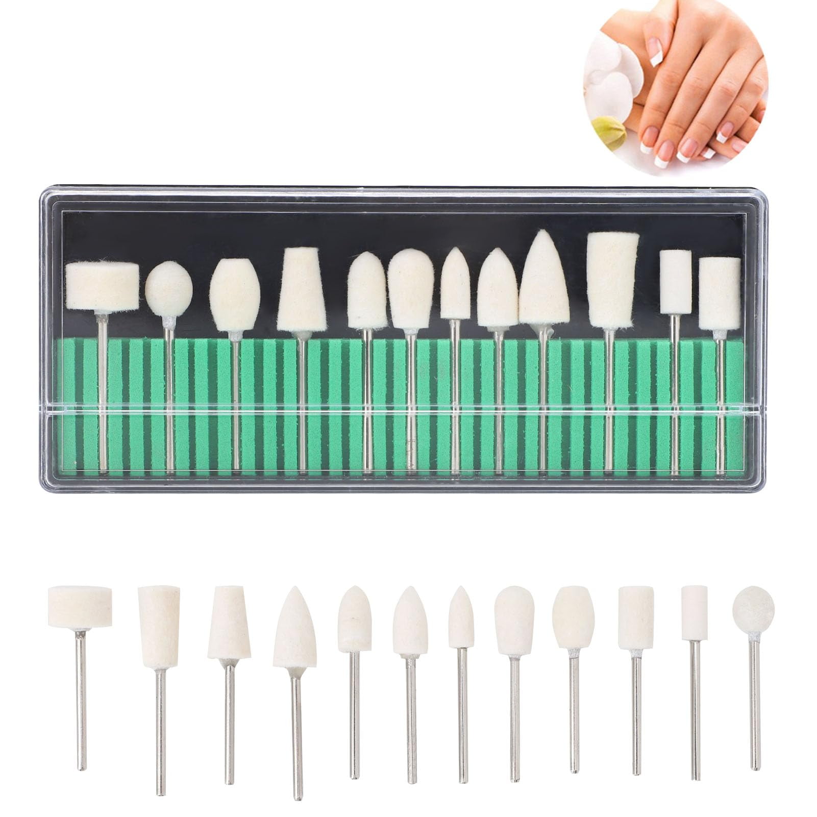 ZJchao Nail Drill Bits, 12 Pcs Wool Felt Polishing Bits, Multi Shaped ...