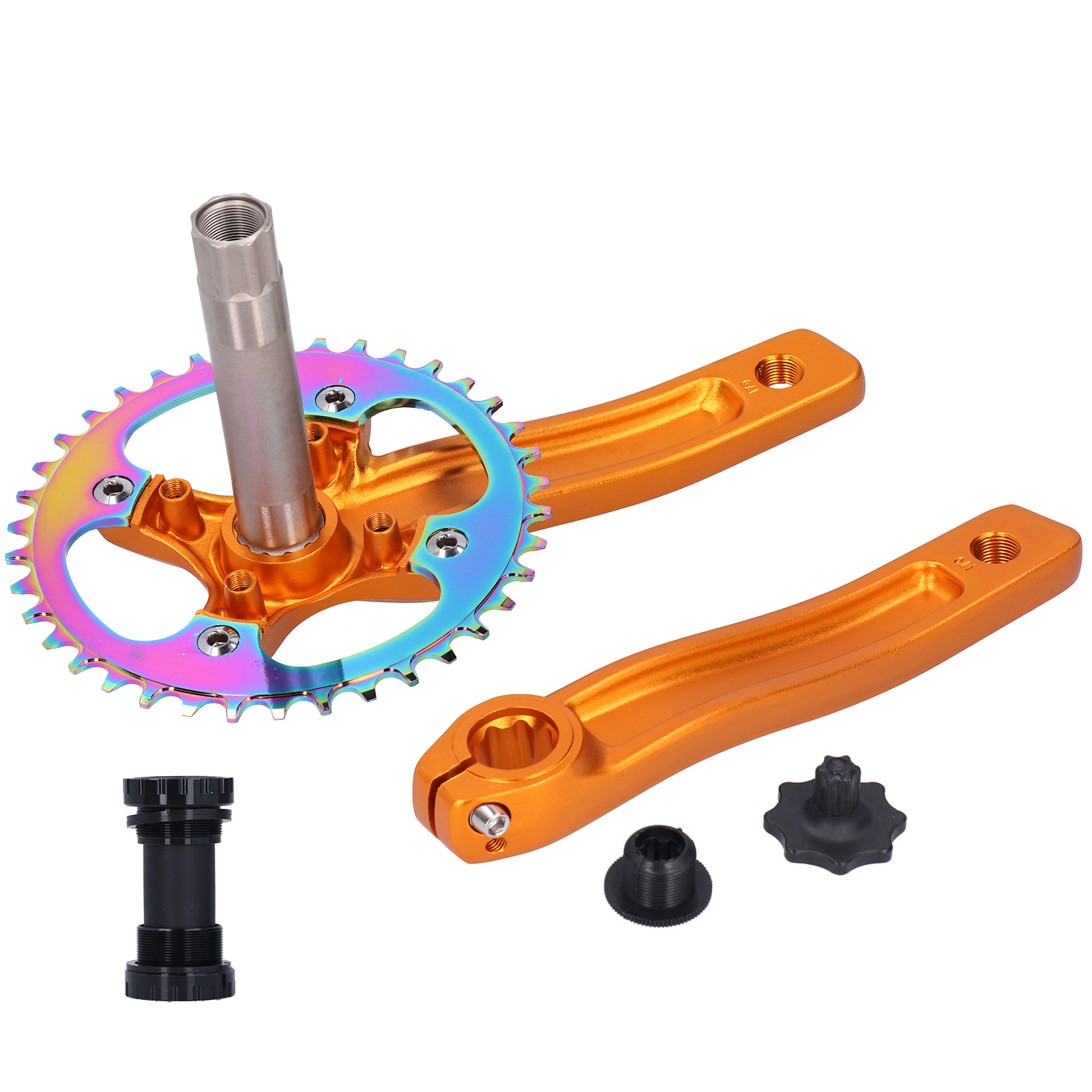 Golden Aluminum Alloy 38T Single Speed Bike Crankset with Bottom ...