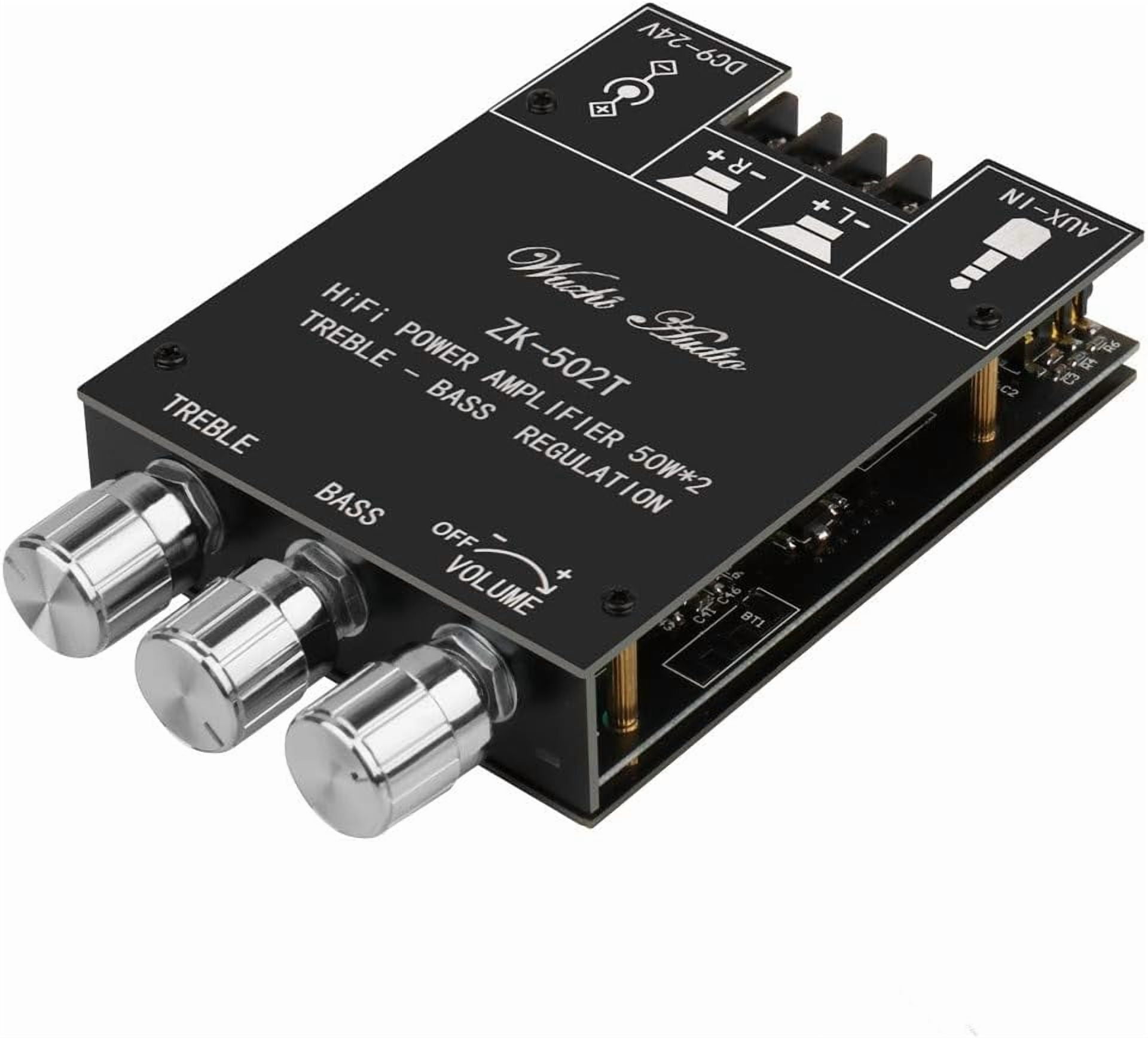 ZK-502T Power Amp Bluetooth 5.0 Audio Amplifiers Board 2.0 Channel 50W ...
