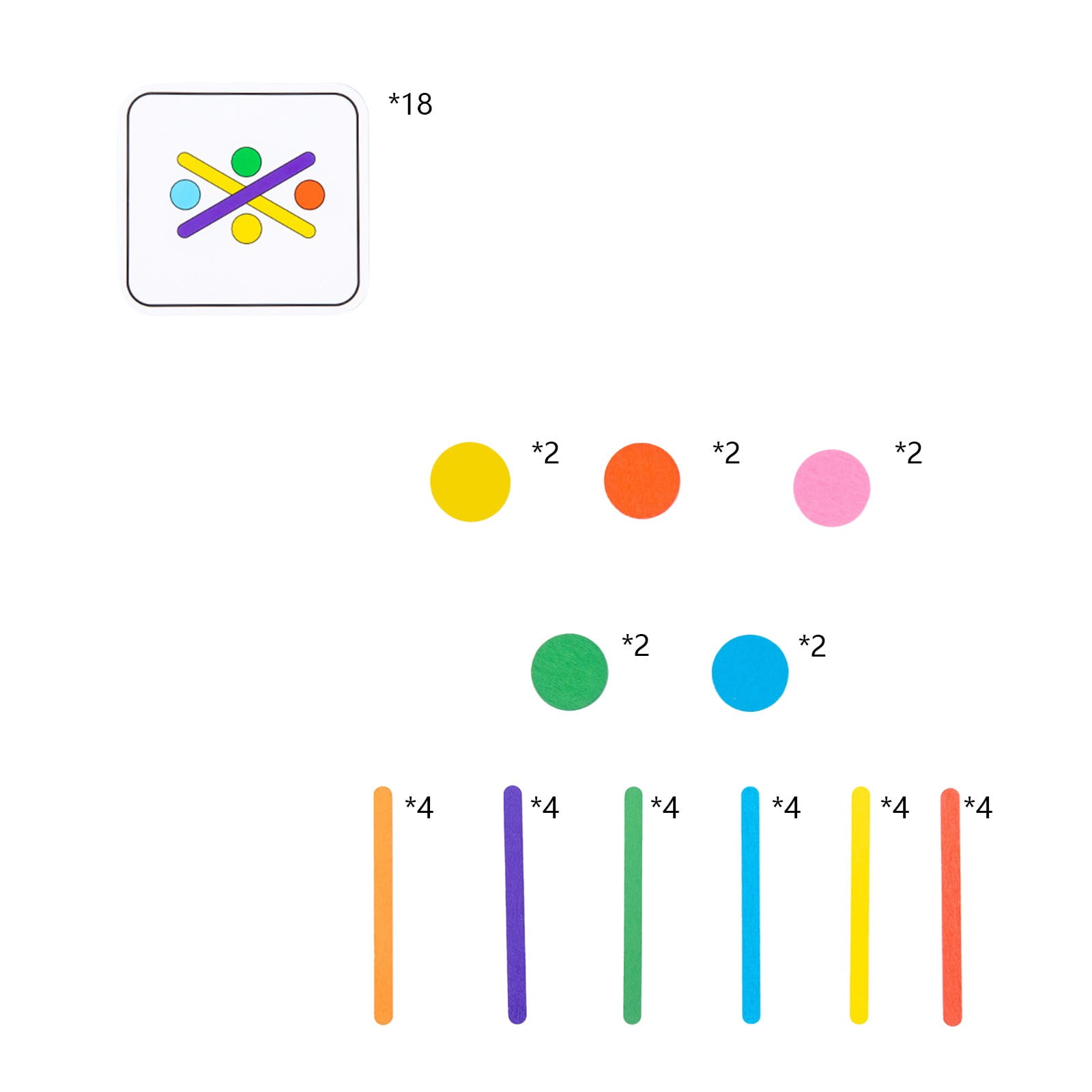 Baby Toys 52 Piece Set of Early Education Color Sticks Shape Matching Math Enlightenment ...