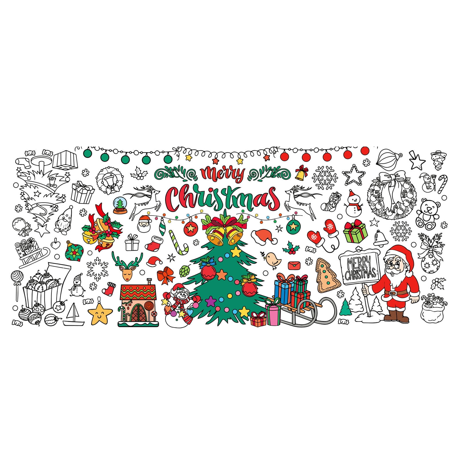 Baby Toys Christmas Tree Giant Coloring Poster 30x72 Inch Christmas ...