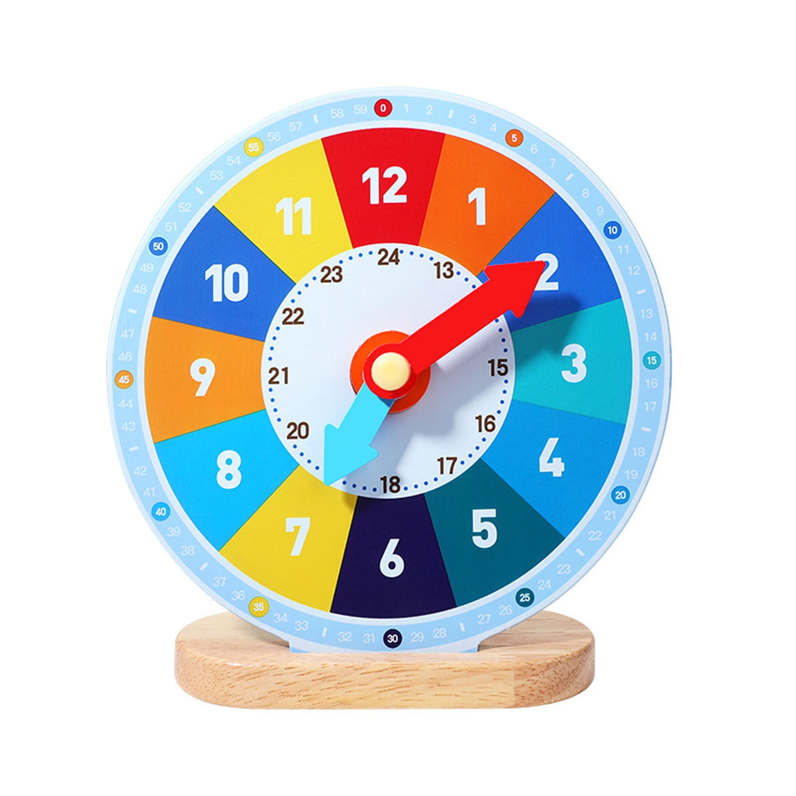 ZKCCNUK Baby Toys Toy Clock For Children Learning Wooden Teaching Clock ...