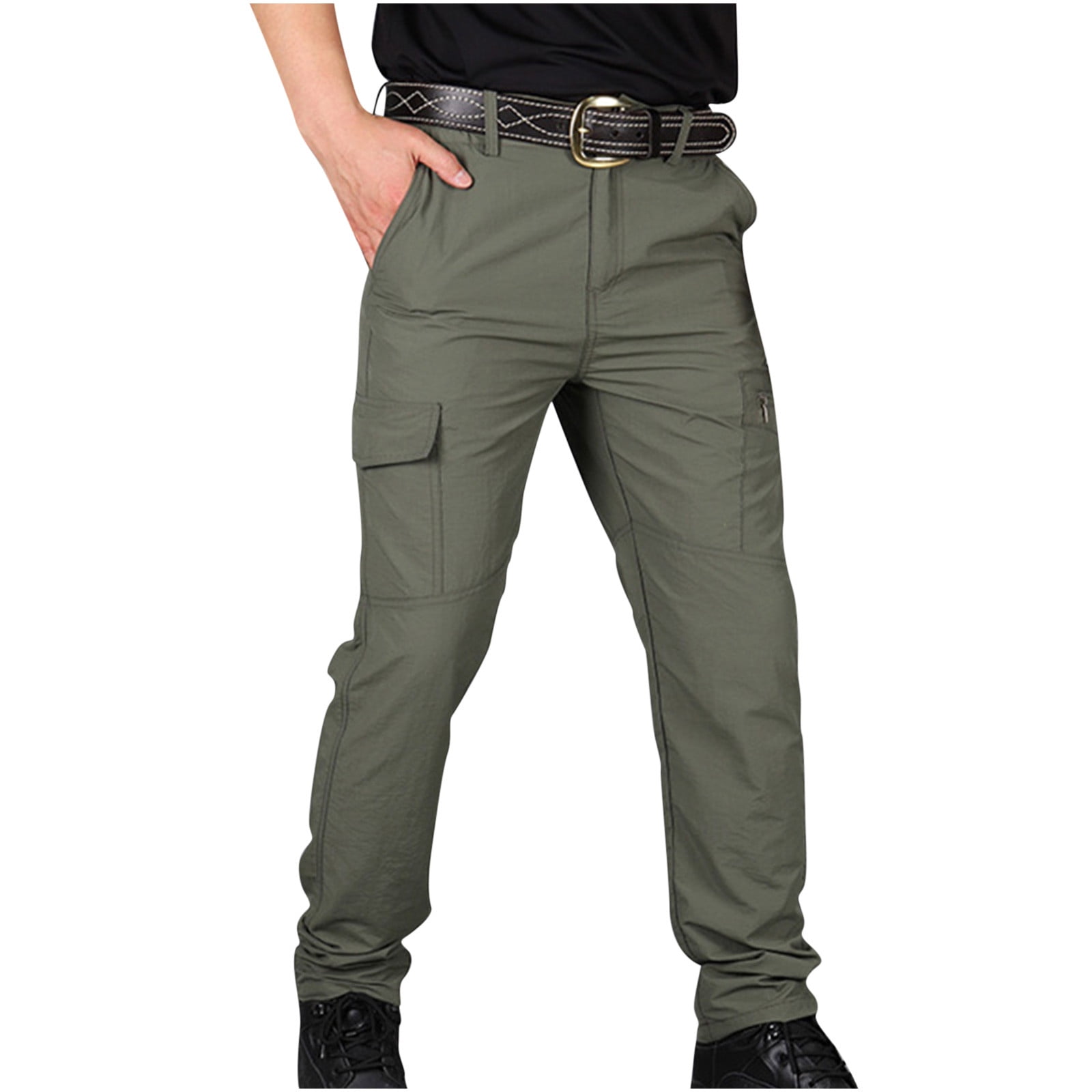 ZKCCNUK Cargo Pants for Men Elastic Waist Casual Multi-pocket Sports ...