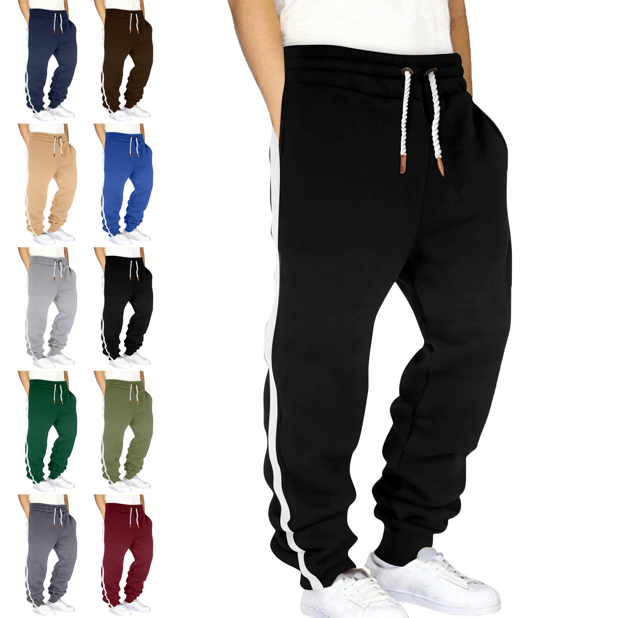 Lenago,Mens Pants Elastic Waist Hiking Pants Water Resistant ...