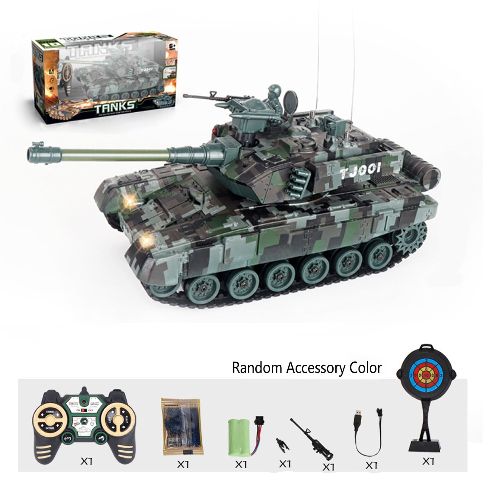 Kids Toys Remote Control Tank for Boys Tank Material with Effect Lights ...