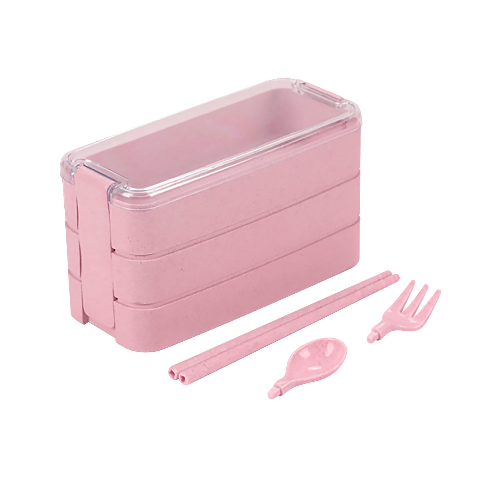 YgkuHd Stackable Bento Box,Lunch Box Kit With Spoon & Fork, 3-In-1 ...