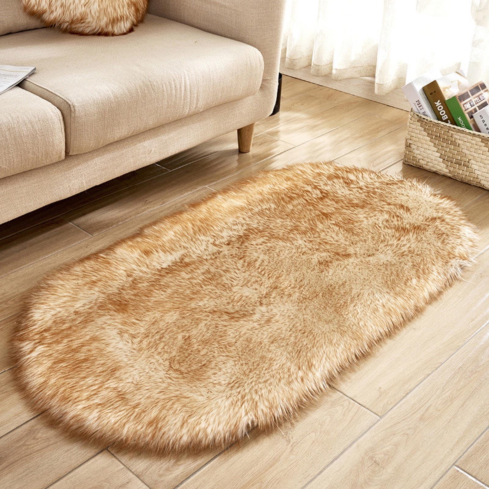 ZKCCNUK Super Soft Faux Sheepskin Area Rugs For Bedroom Floor Plush ...