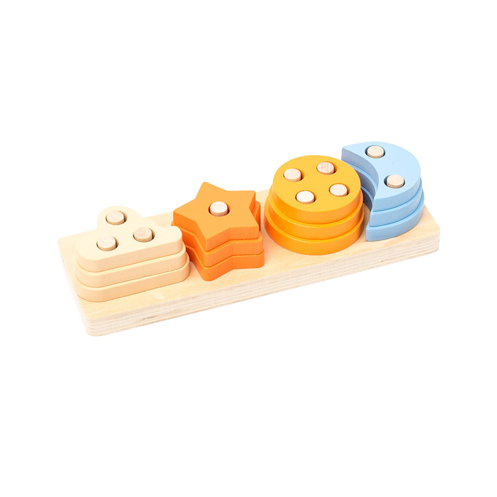 Toddler Toys Wooden Early Education Toys with Geometric Shapes Column ...