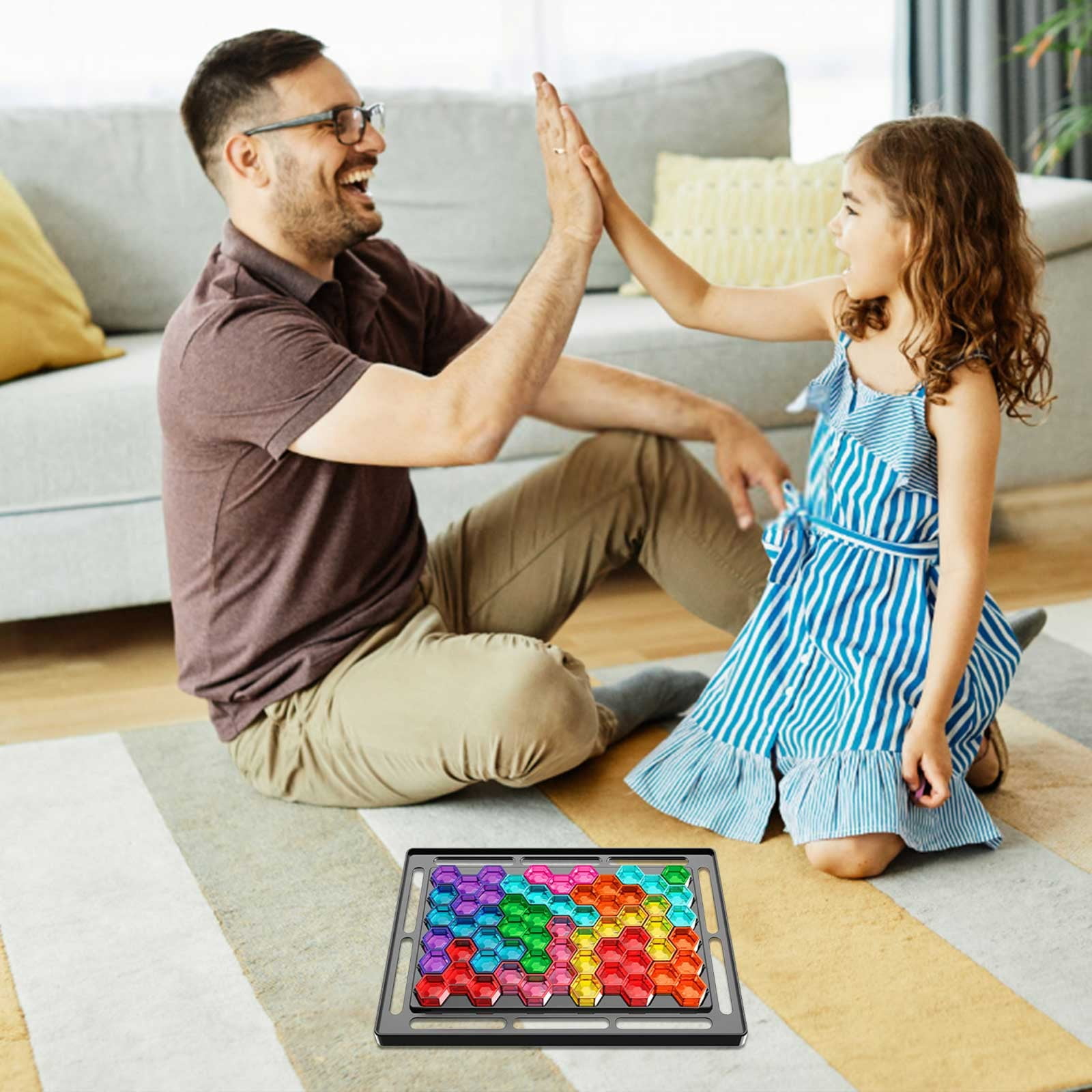 Toys for Ages 5-7 Educational 2 In 1 Hexagonal Puzzle and Stacking ...