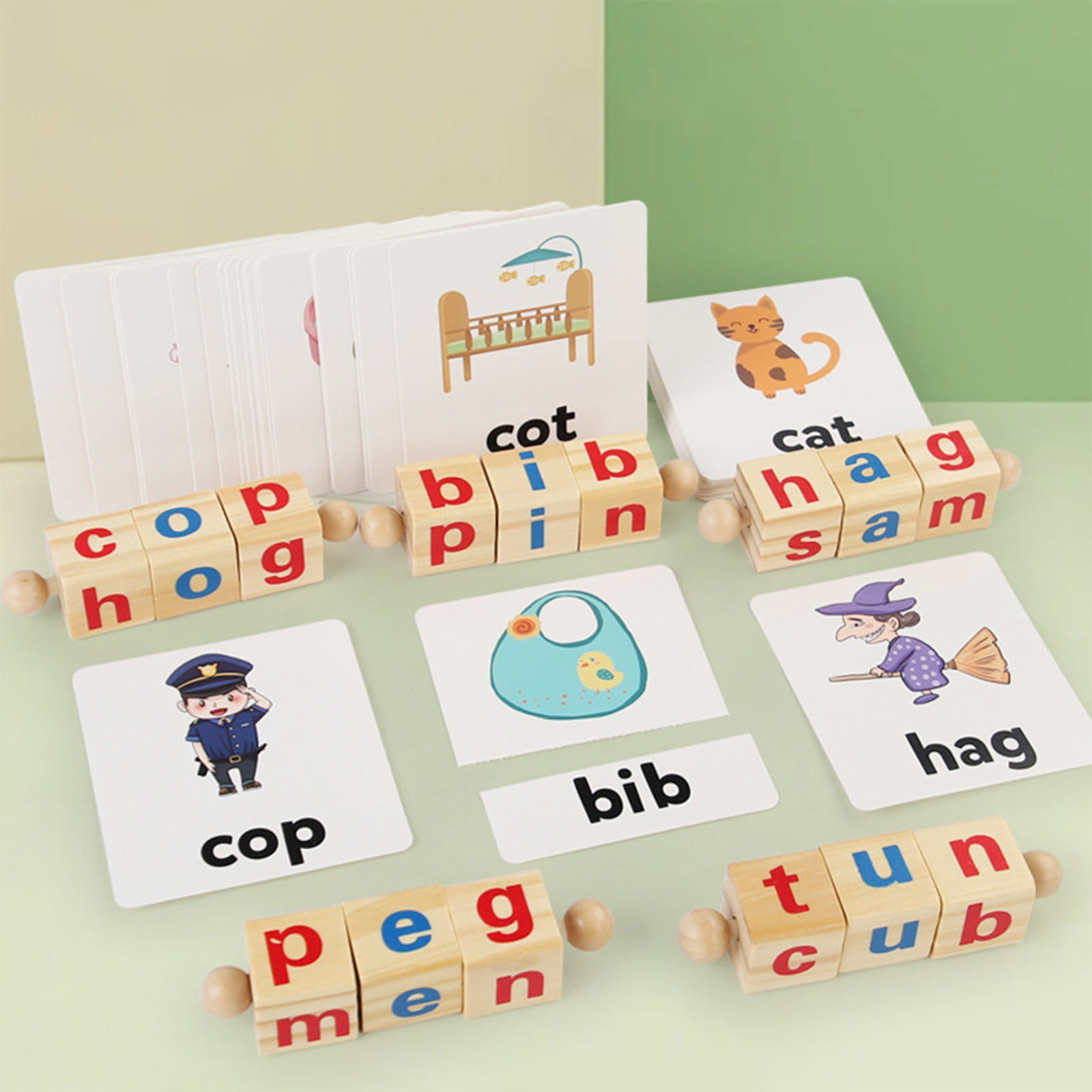 Toys for Ages 2-4 Wooden Rotating Vowel Spelling on Clearance - Walmart.com