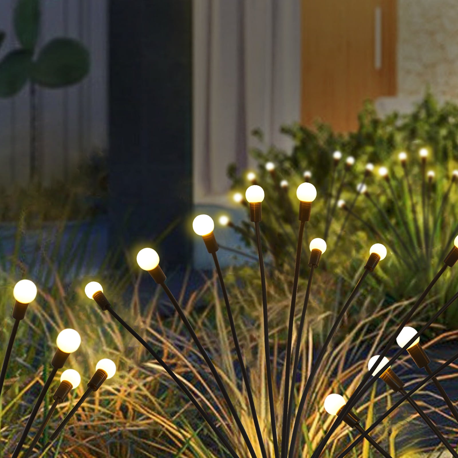 ZKEEZM 10LED Solar Garden Lights ( 6 Pack ) Solar Swaying Light Sway by Wind Solar Firefly Light ...