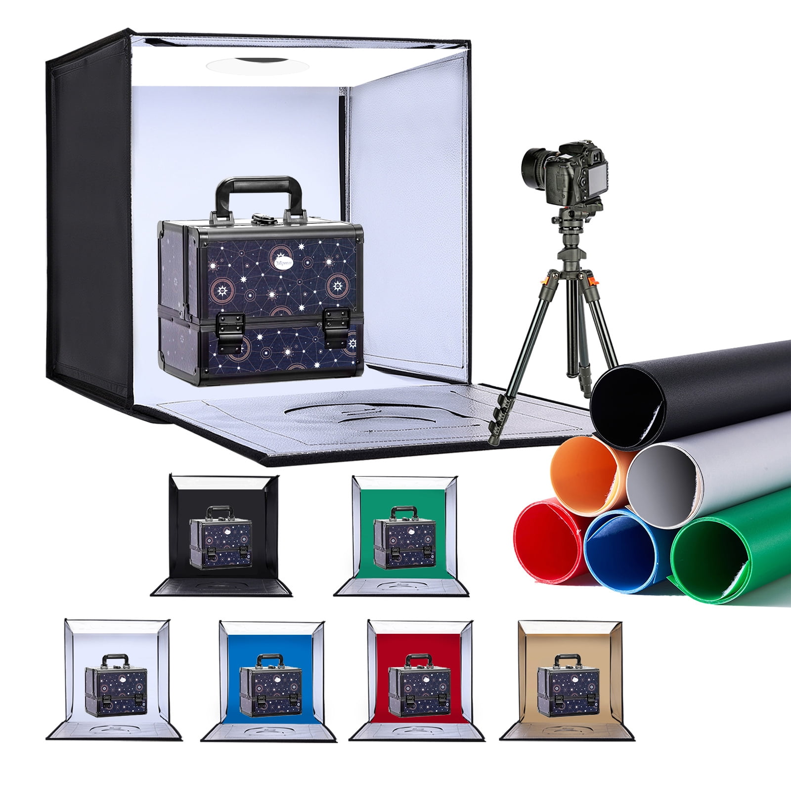 ZKEEZM Light Box Photography 24"x24" Foldable Photo Studio 120LED ...