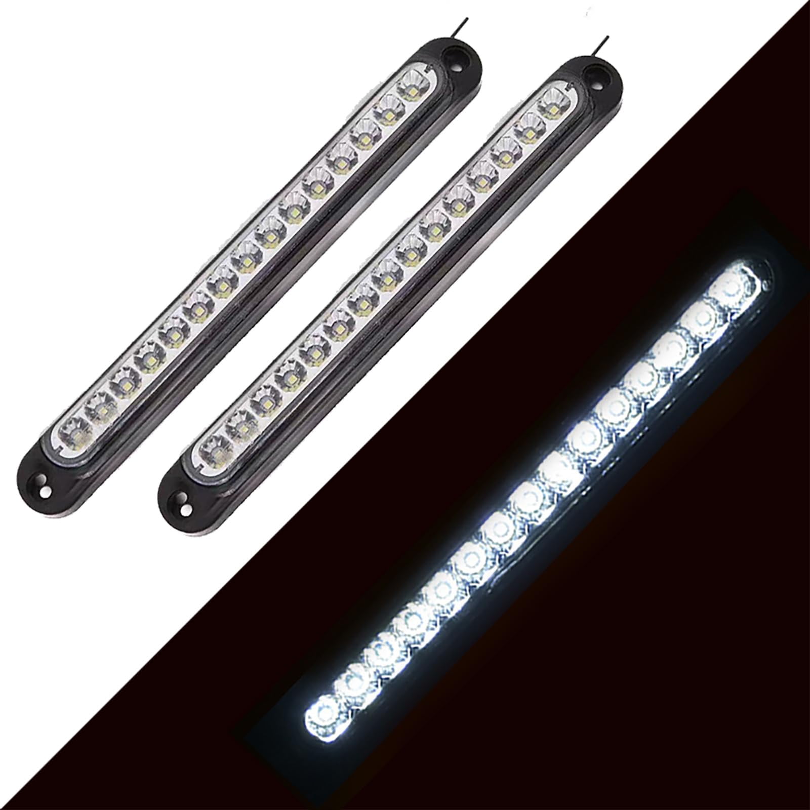 ZKFAR 2 PCS Car LED Brake Light Bar with 15 Bulbs, 9.8In x 1.1In ...