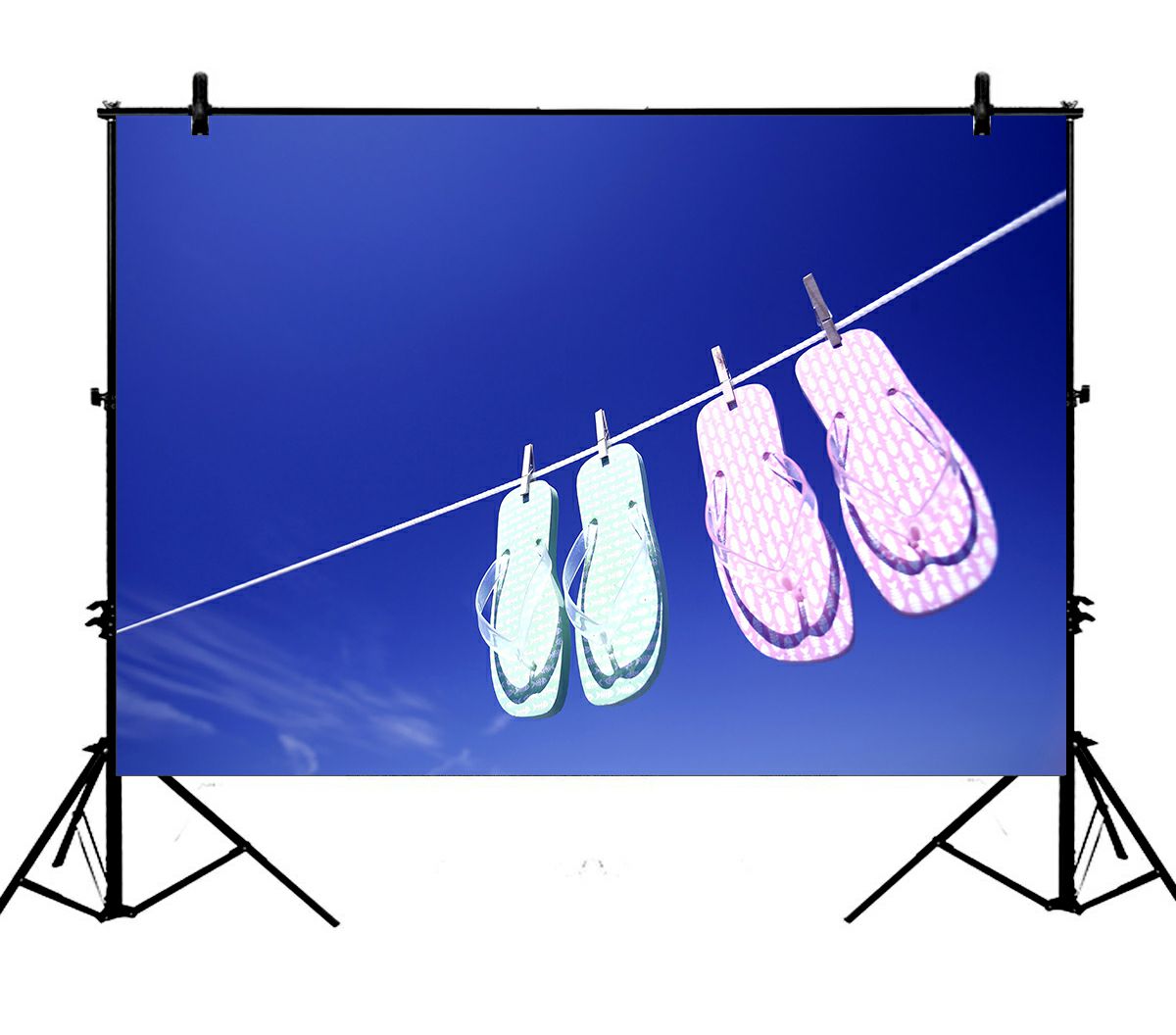 ZKGK 7x5ft Beach Flip Flops Polyester Photography Backdrop For Studio ...