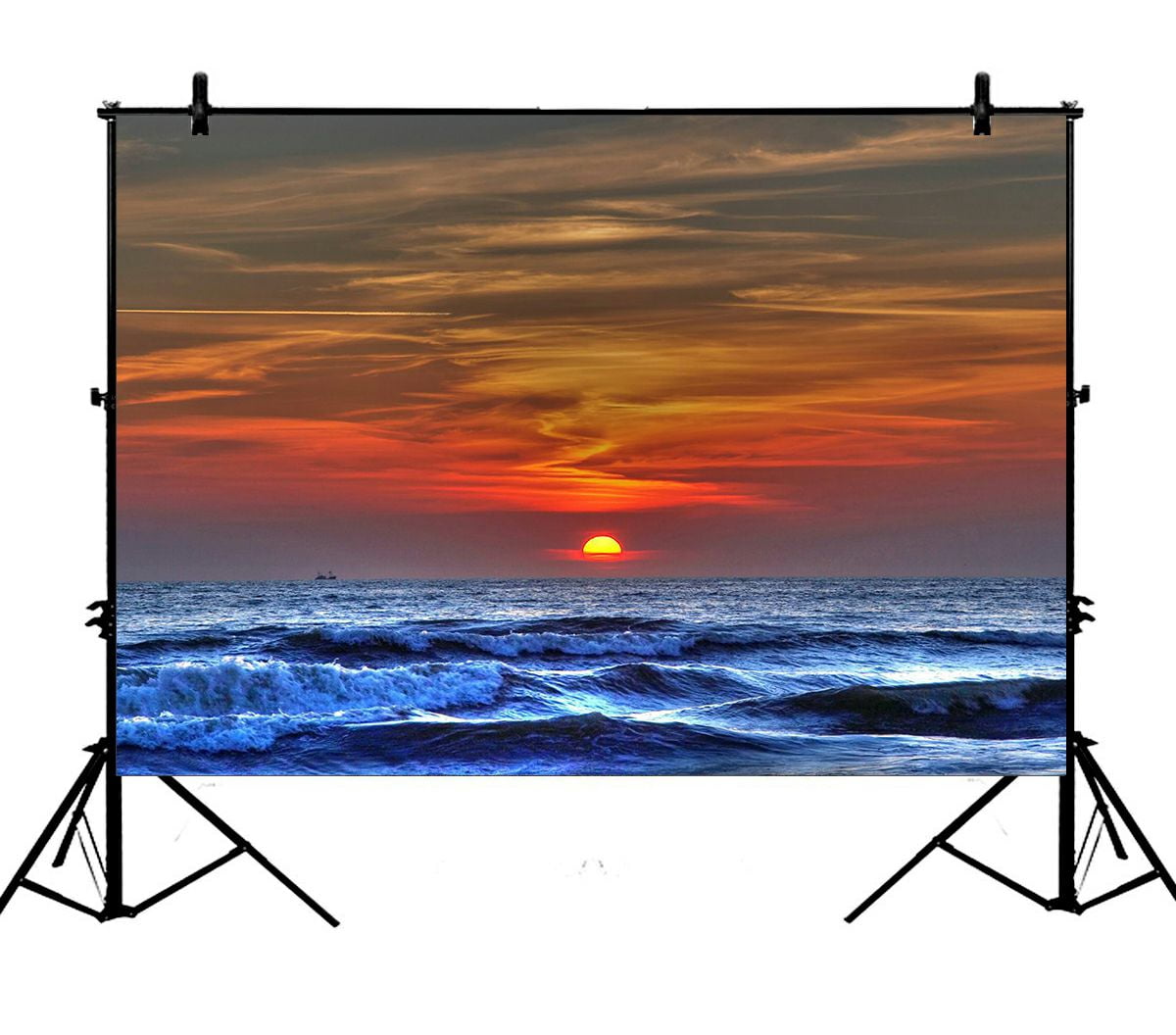 ZKGK 7x5ft Sunset On The Beach Polyester Photography Backdrop For ...
