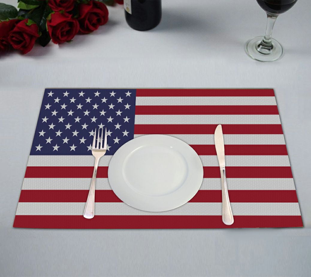 ZKGK American Flag Placemat Table Mat 12x18 inches,Set of 2 - Walmart.com