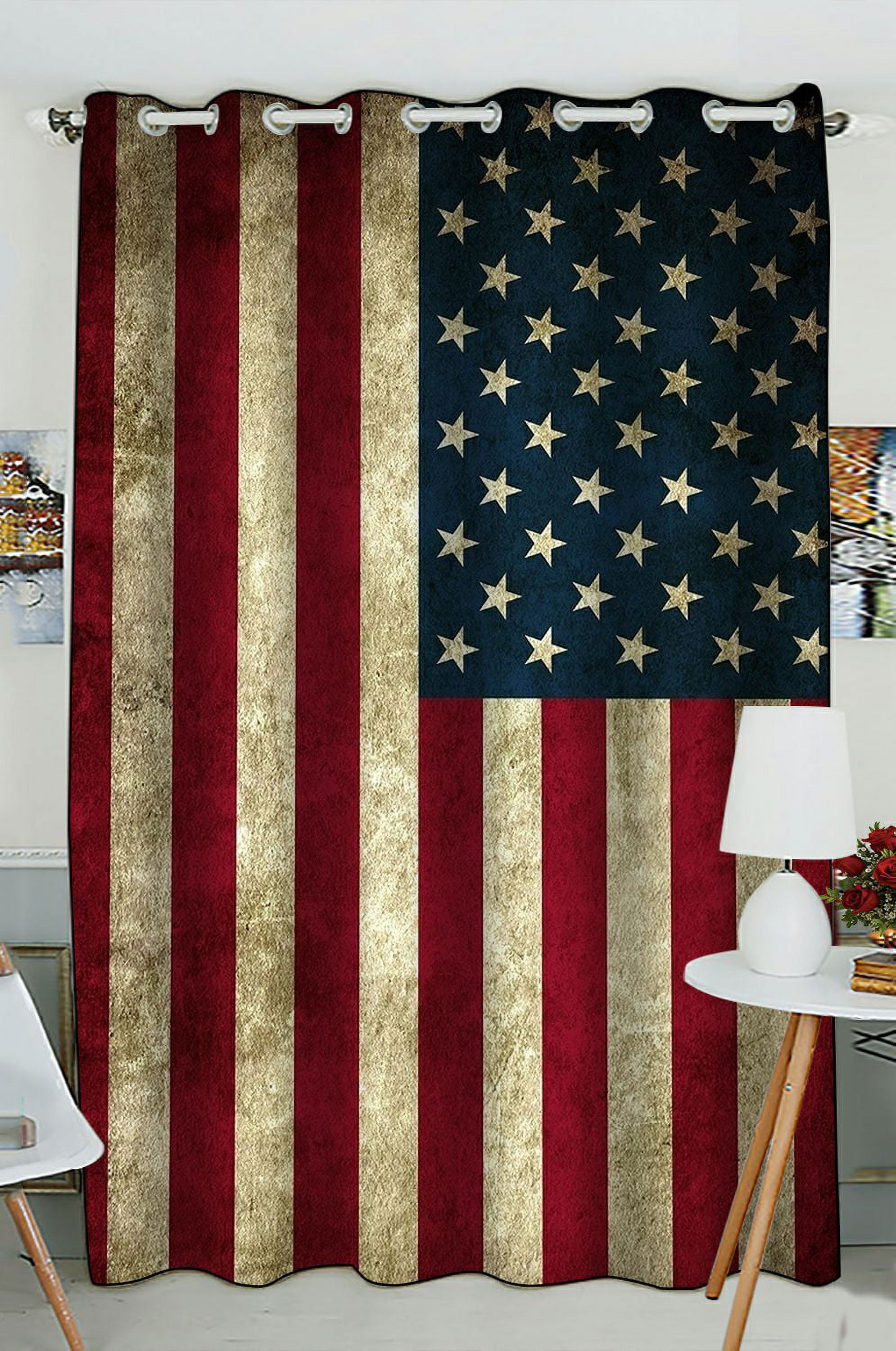 ZKGK American Flag Window Curtain Drapery/Panels/Treatment For Living ...
